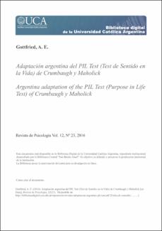 Test de Sentido en la Vida - Purpose in Life Test (PIL)